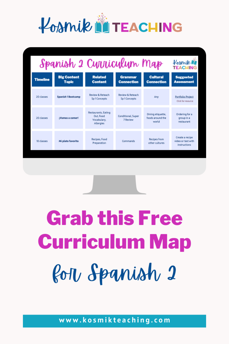 Plan Ahead: How I Plan for the Year in Spanish Two - Kosmik Teaching